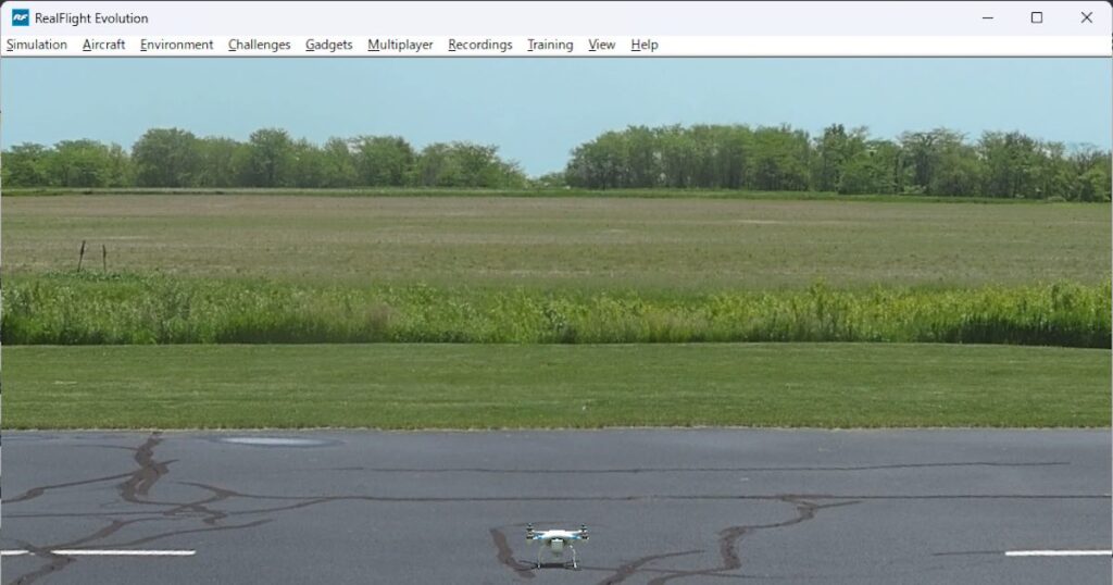 RealFlight Evolution でメニューバーを表示させるには | fallharerun