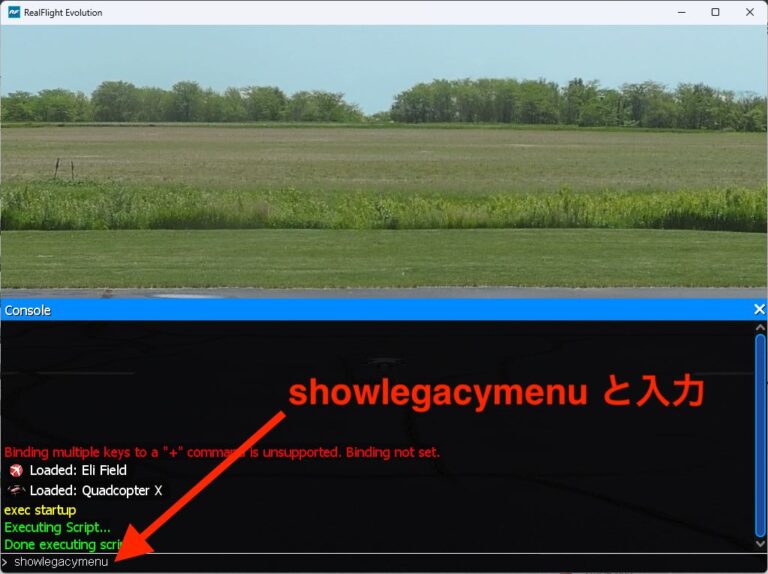RealFlight Evolution でメニューバーを表示させるには | fallharerun